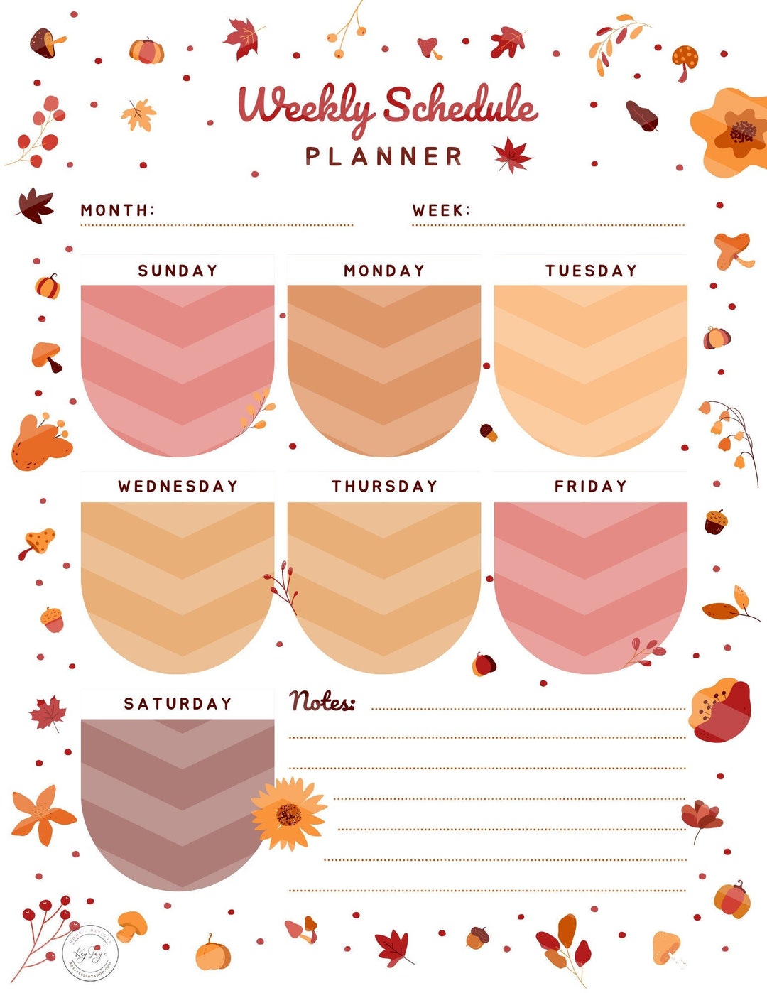 Fall Weekly Planner - Etsy