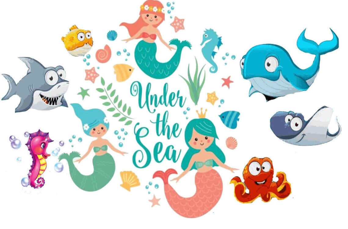 Under the Sea Png File-mermaid Png-shark Png-crab Png-dolphin Png ...