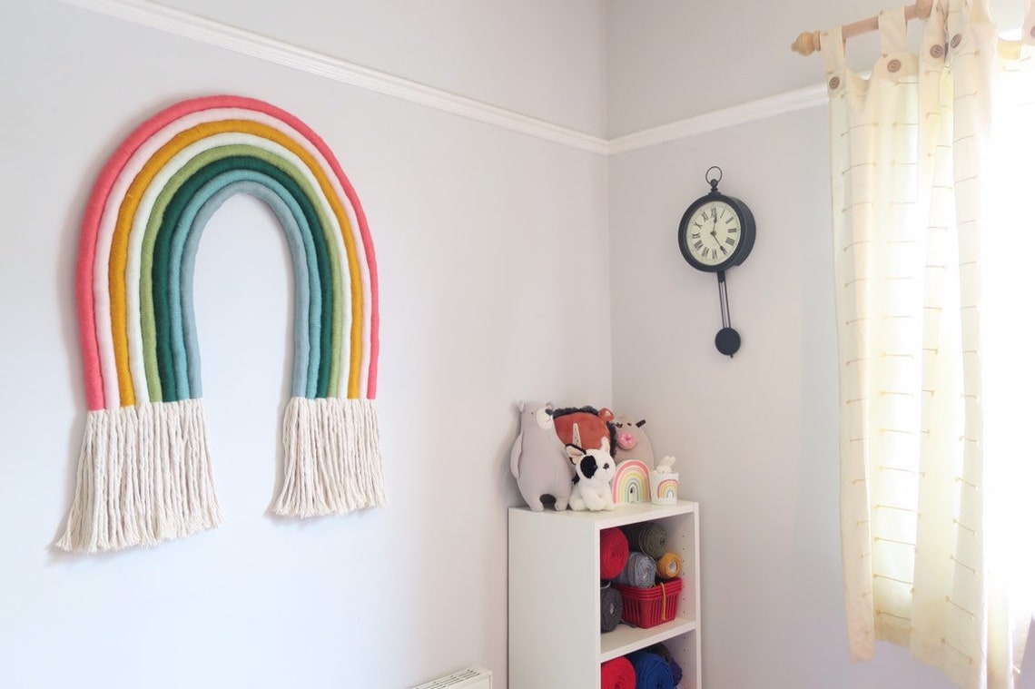 Custom Rainbow | Large Size Rainbow Wall Hanging, Mustard Rainbow ...