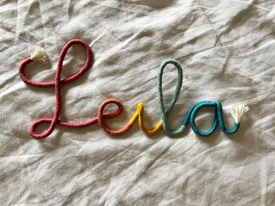 Personalised Wire Name Sign, Custom Wire Word, Multi Colour Word, Baby ...