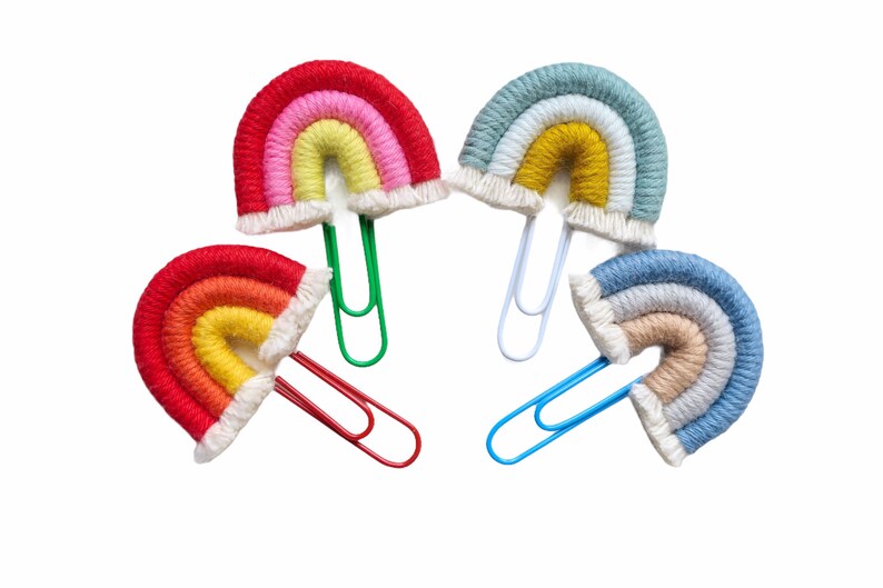 Rainbow Paper Clips Bookmarks Colourful Stationary Back to - Etsy UK