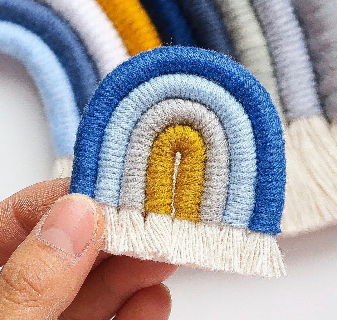 Silver Sea | Tiny Mini Rainbow Wall Hanging, Pastel Rainbow Colour, Kid ...