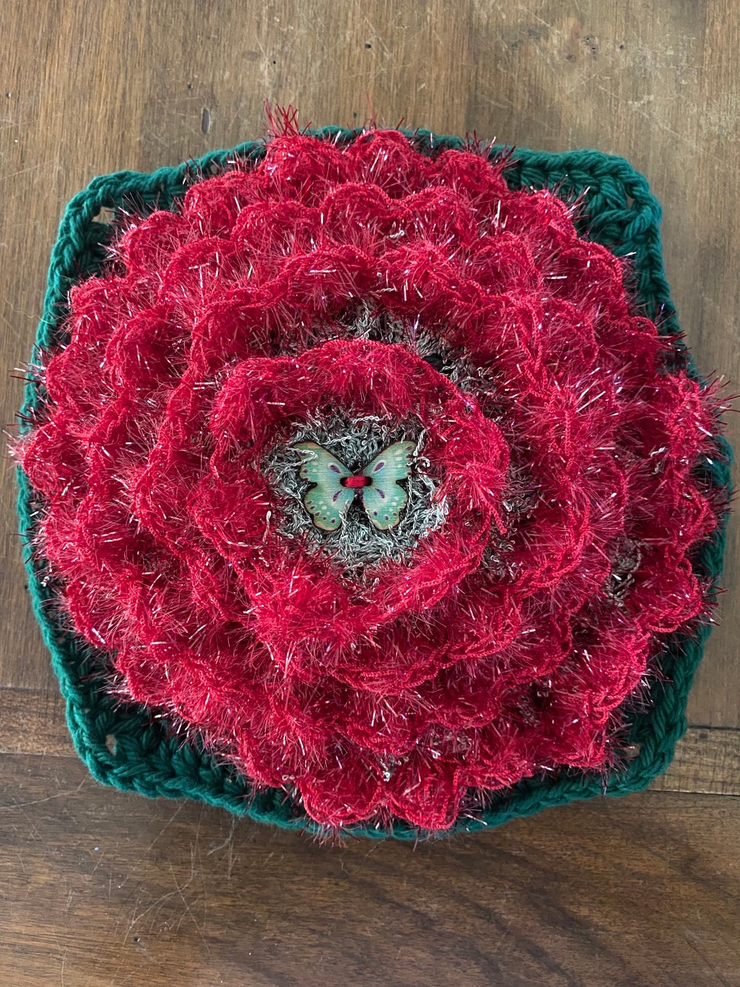 Handmade Stacking Flower Scrubbies and Dishcloth - Etsy