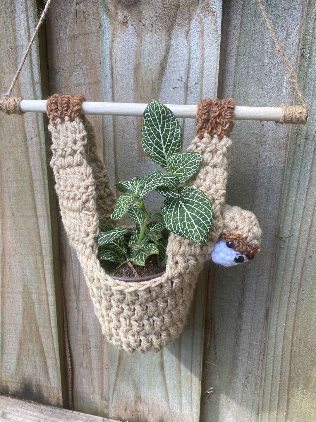 Crochet Sloth Plant Hanger - Etsy