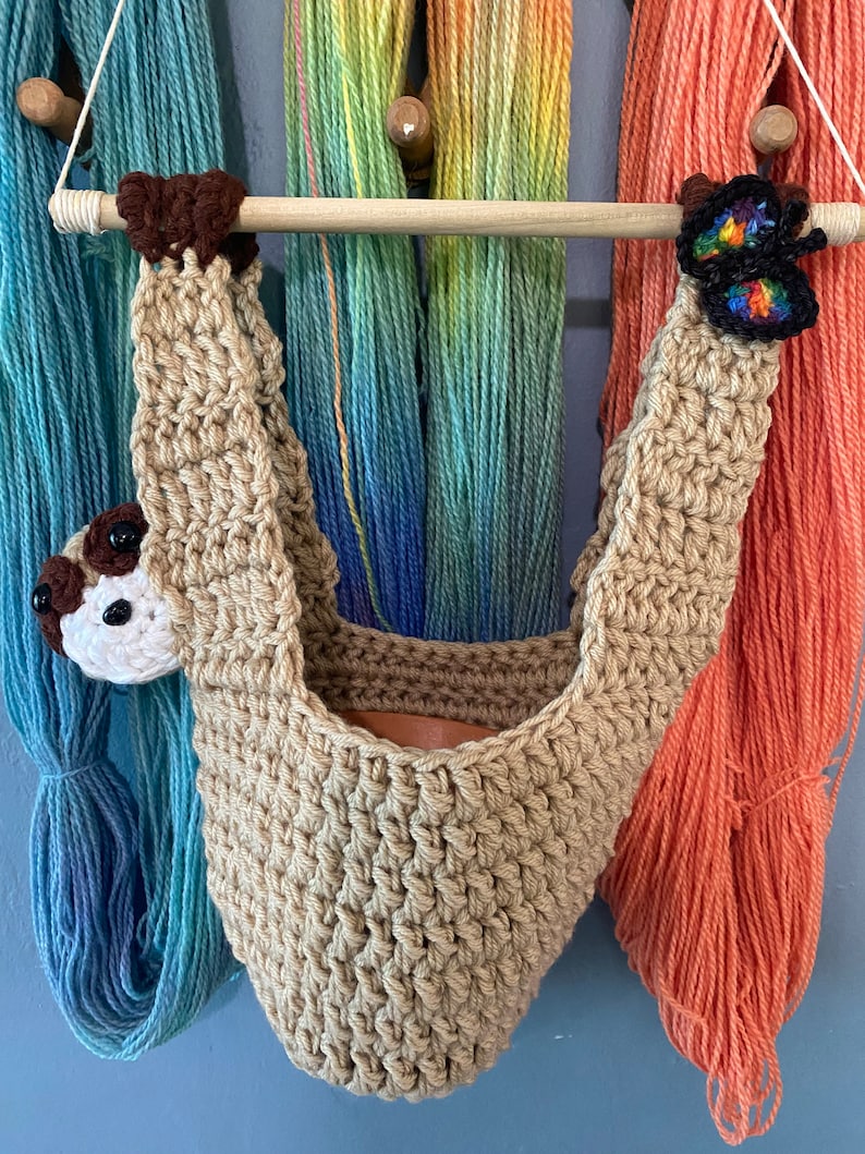 PATTERN ONLY Crochet Hanging Sloth Planter - Etsy