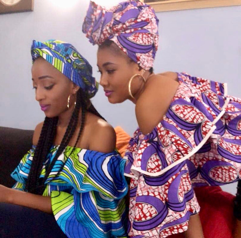 Ankara Crop Topafrican Print Crop Top Crop Top Ruffles Top Etsy