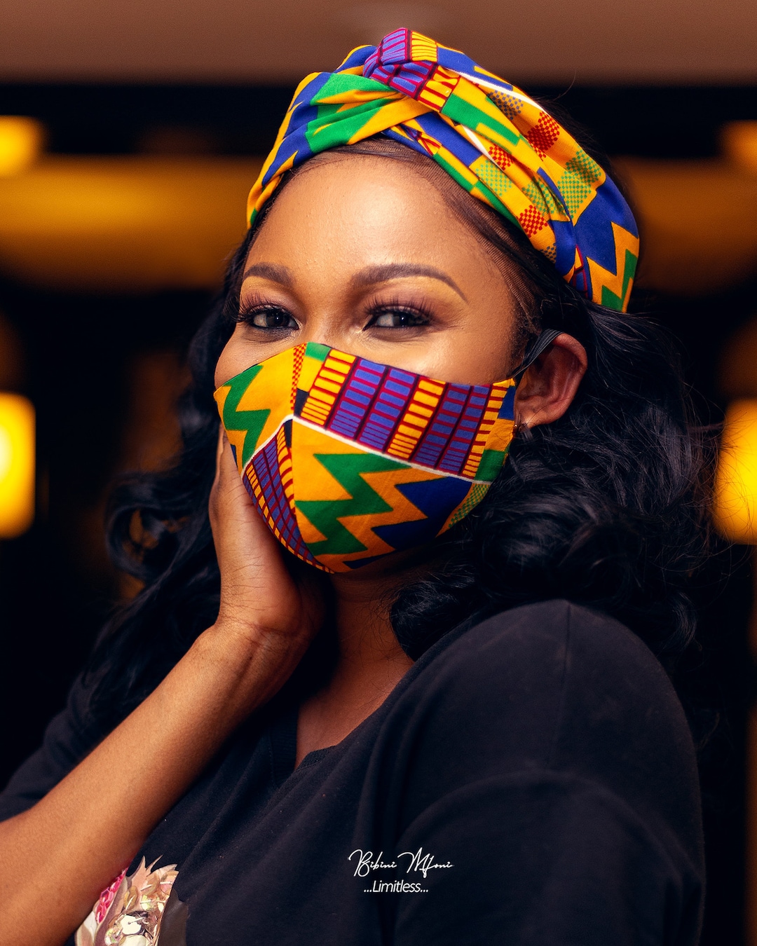 African Headband and Facemask Combo, Kente Scarves, Ankara Headbands, Kente Headwraps, Headwrap ...