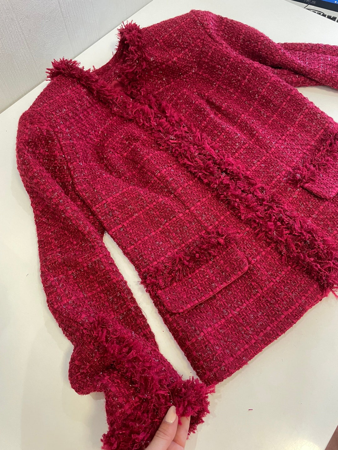 Tweed Women Suit Red Tweed Suit Formal Blazer Women Skirt and Jacket ...