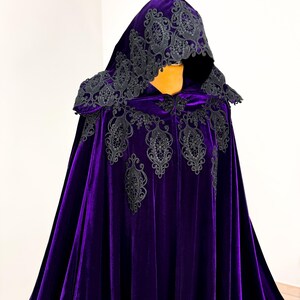 Purple Halloween Cape Hooded Cloak Witch Cape Medieval Cape Halloween ...