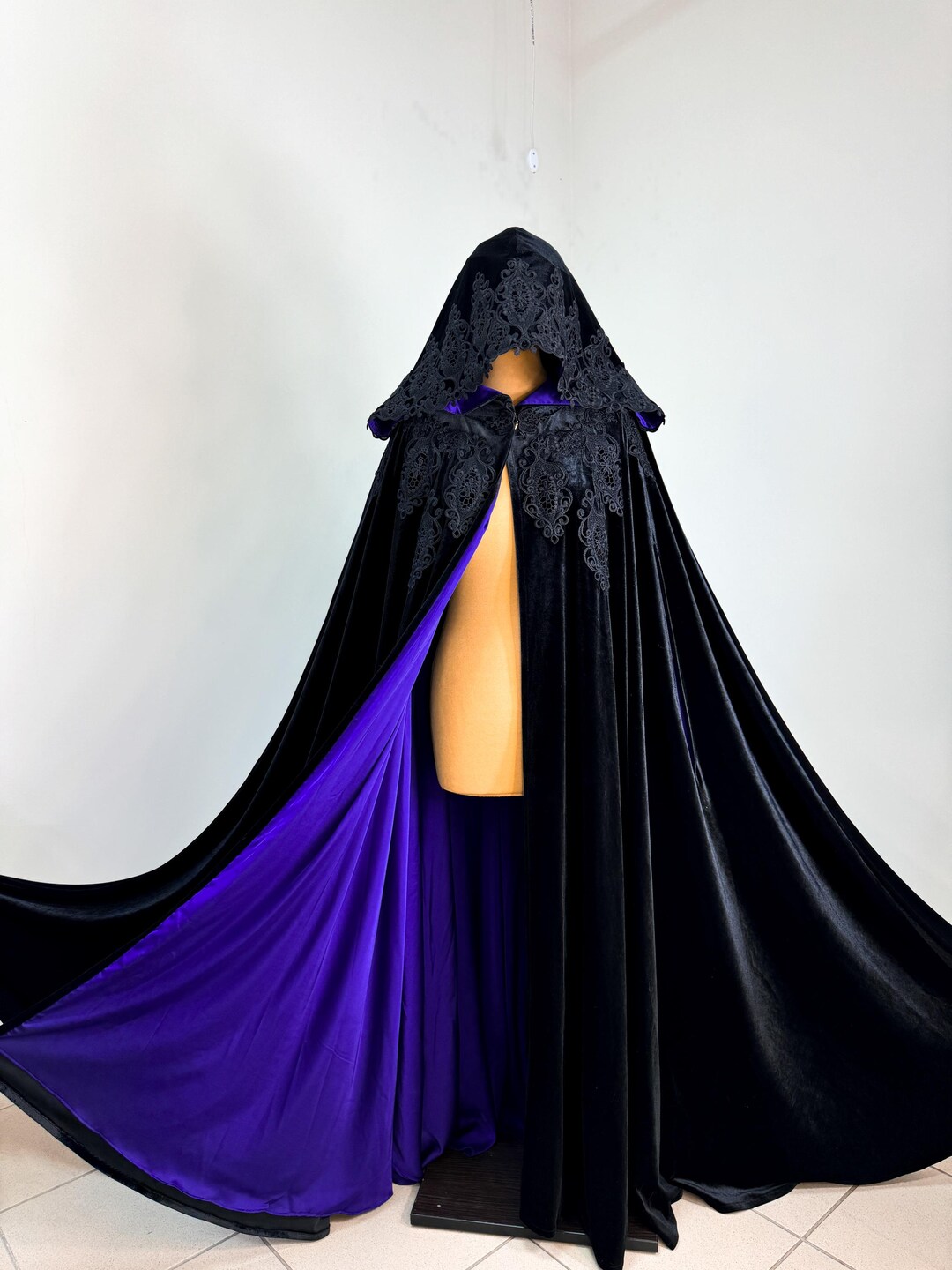 Medieval Style Black Hooded Cloak for Halloween Magic and Mystery - Etsy