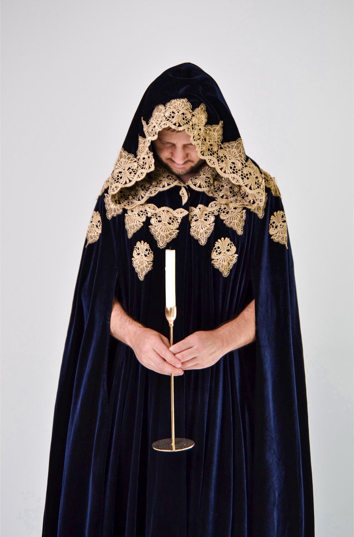Blue Velvet Cape Gothic Cape Hooded Cape Viking Cape Wedding Cape - Etsy
