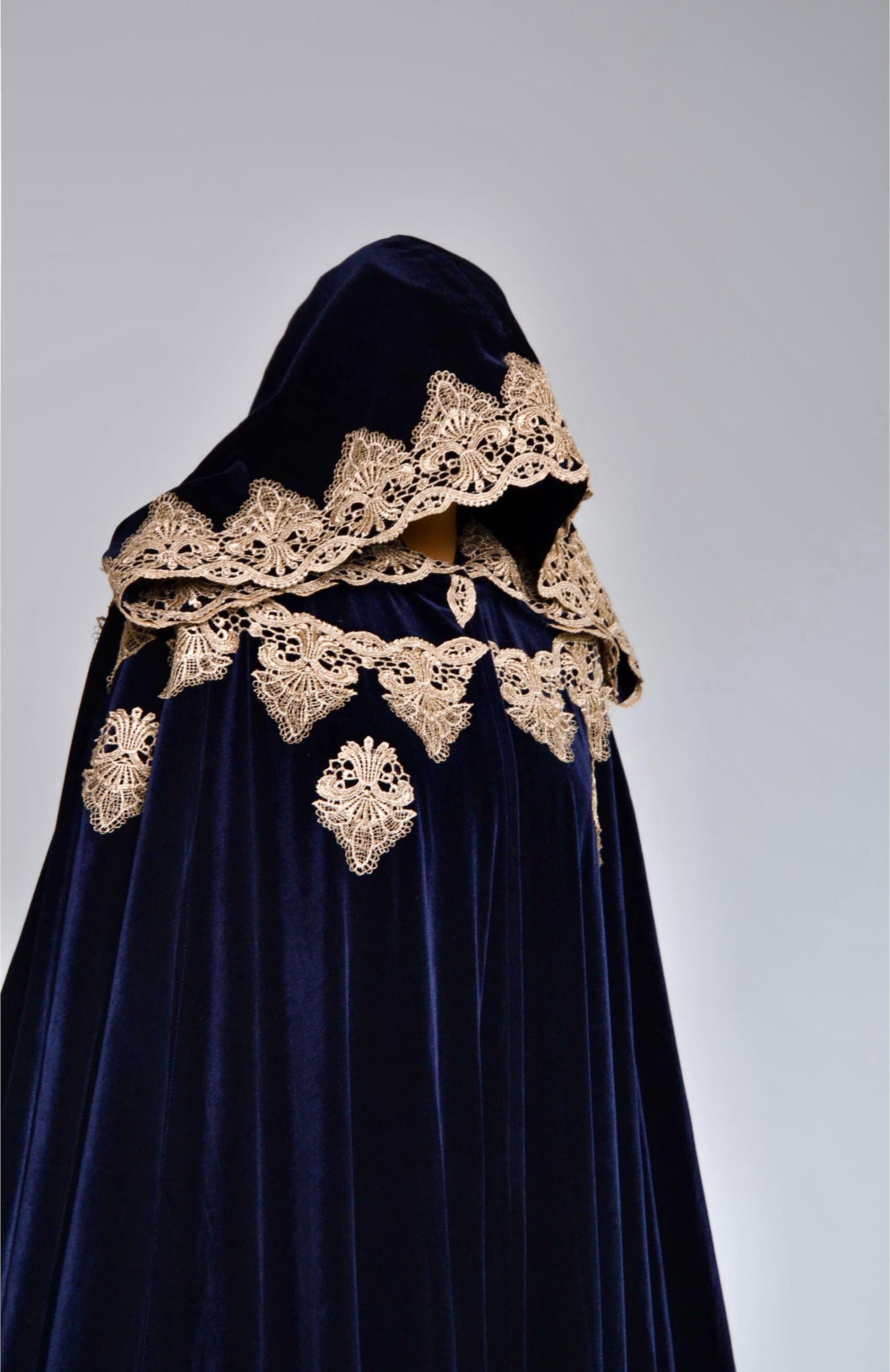 Blue Velvet Cape Gothic Cape Hooded Cape Viking Cape Wedding Cape - Etsy
