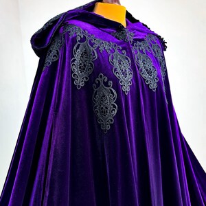 Purple Halloween Cape Hooded Cloak Witch Cape Medieval Cape Halloween ...