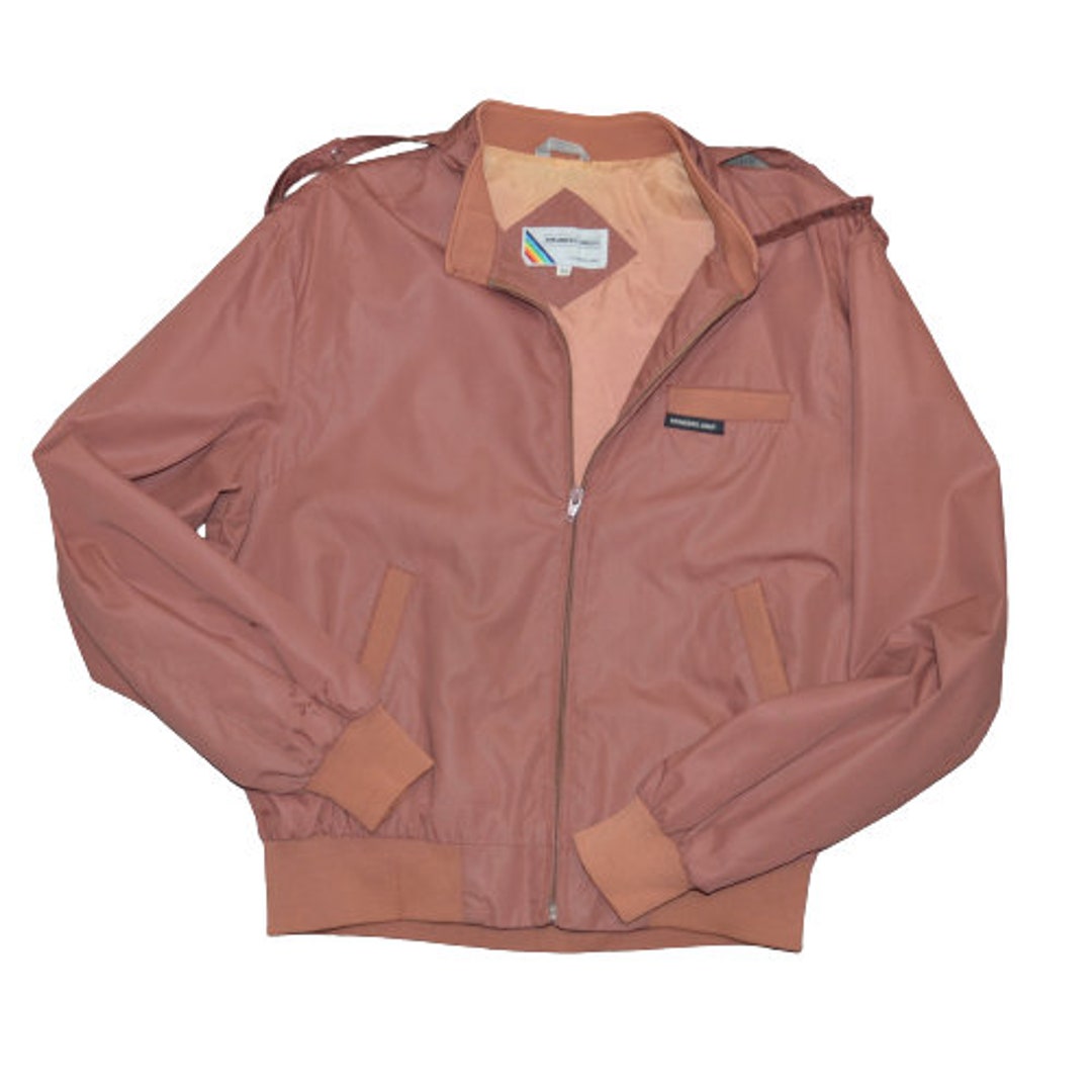 Vintage Members Only by Europe Craft Nylon Bomber Mauve Rust Rainbow ...