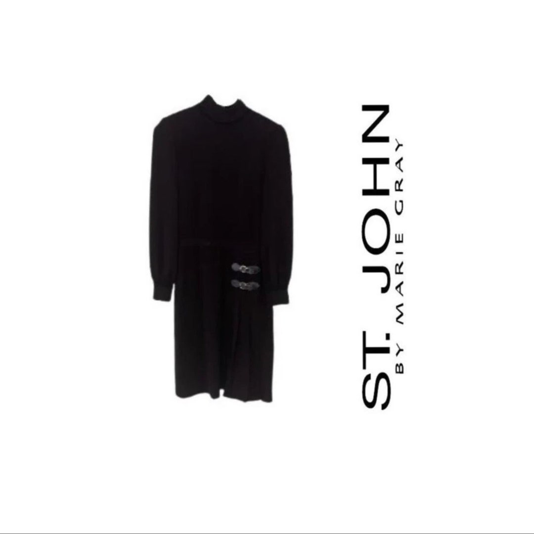 Vintage St John Collection by Marie Gray Mock Neck Knit Long-sleeve ...