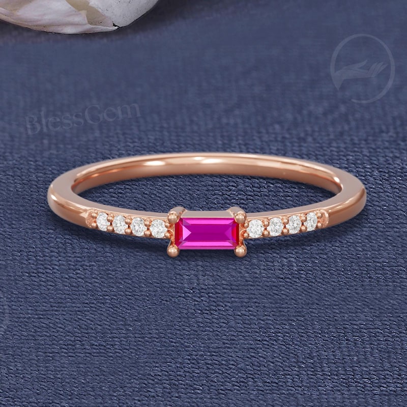 Modern Ruby Ring - Etsy