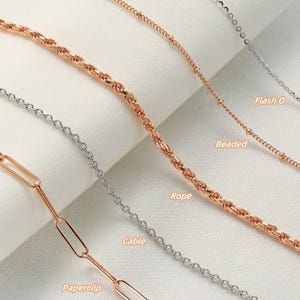 Modern Chain Necklace - Simple Rose Gold Paperclip, Rope, Classic ...