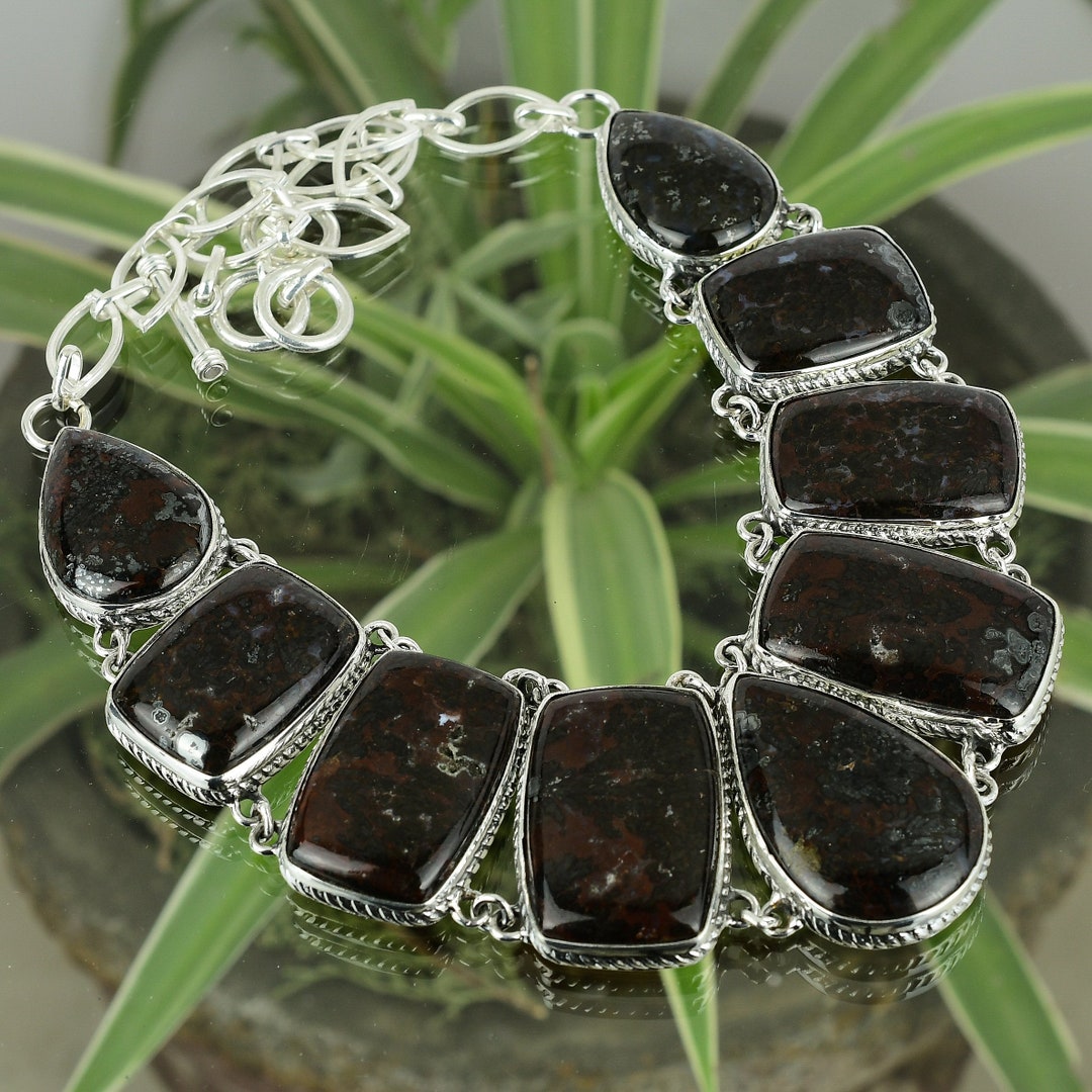 Dinosaur Bone Necklace 925 Sterling Silver Necklace Adjustable Chain ...