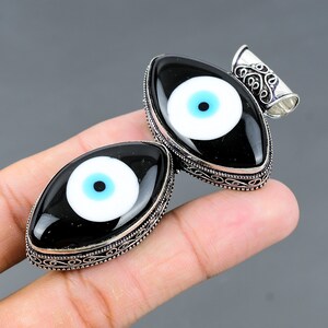 Rare Black Color Evil Eye Vintage Pendant Gemstone Pendant - Etsy