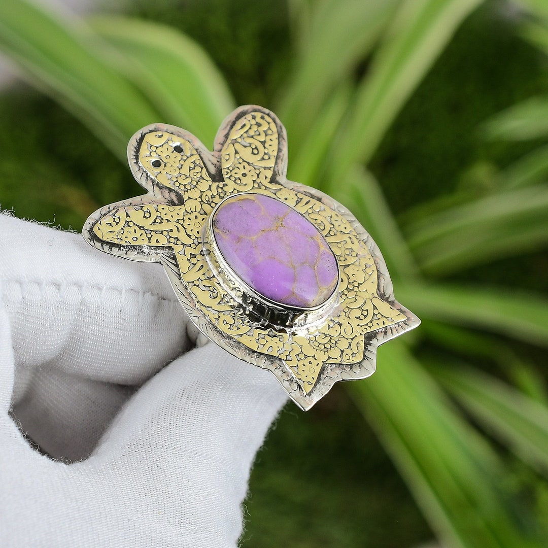 Phosphosiderite Ring 925 Sterling Silver Ring Adjustable Ring 18K Gold ...