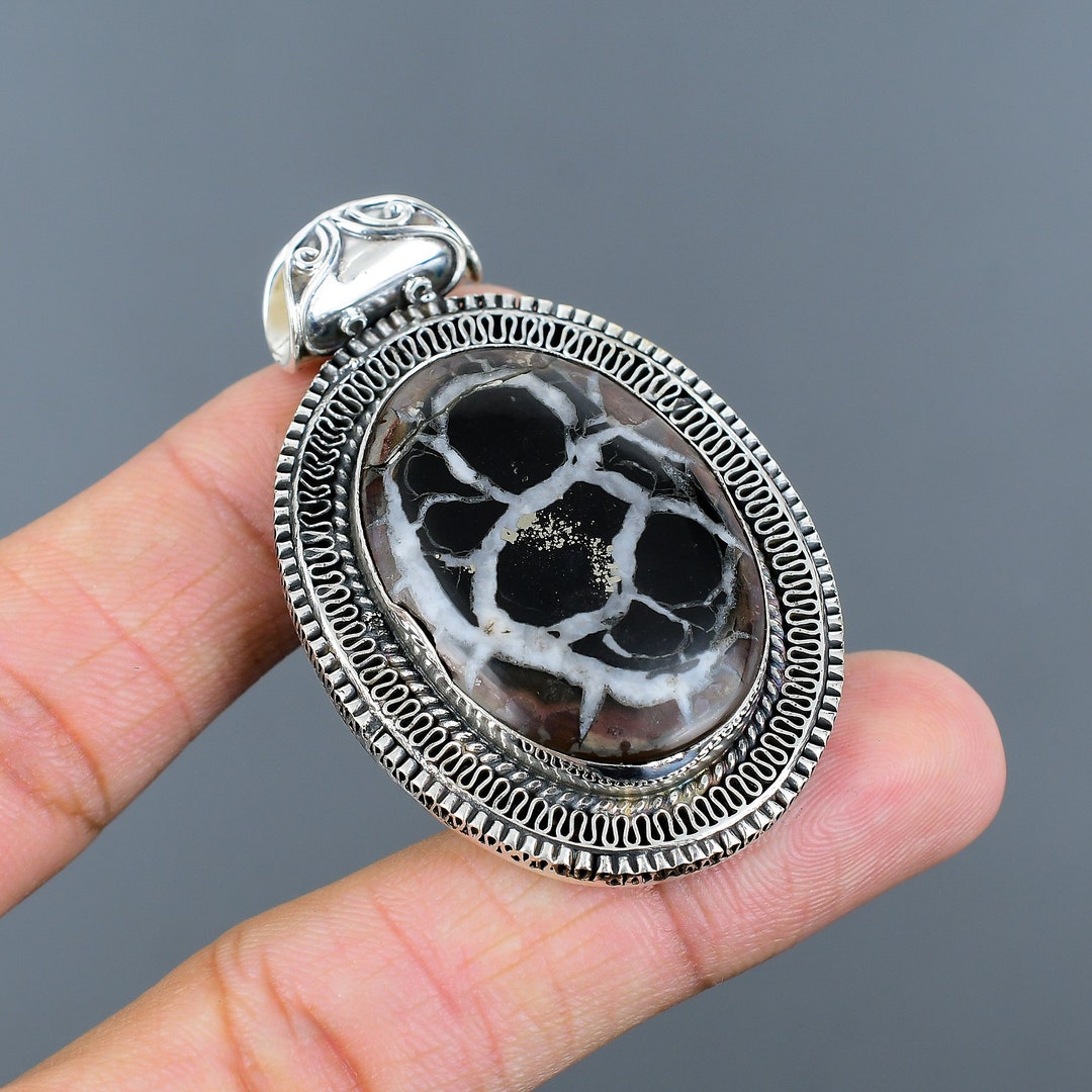 Moroccan Mud Crack Fossil Pendant 925 Sterling Silver Pendant Vintage ...