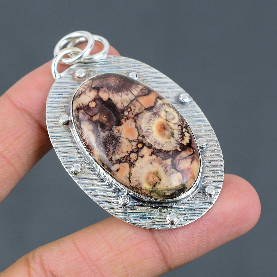 Handmade Birds Eye Jasper Pendant: 925 Sterling Silver Gemstone Jewelry ...
