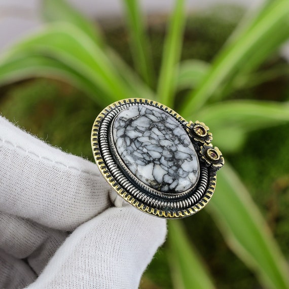 Pinolith Jasper Ring 925 Sterling Silver Ring Adjustable Ring - Etsy