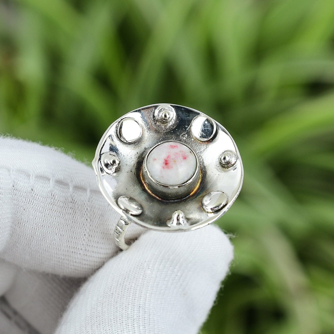 Handmade Cinnabar Gemstone Ring: 925 Sterling Silver, Size 8 - Etsy