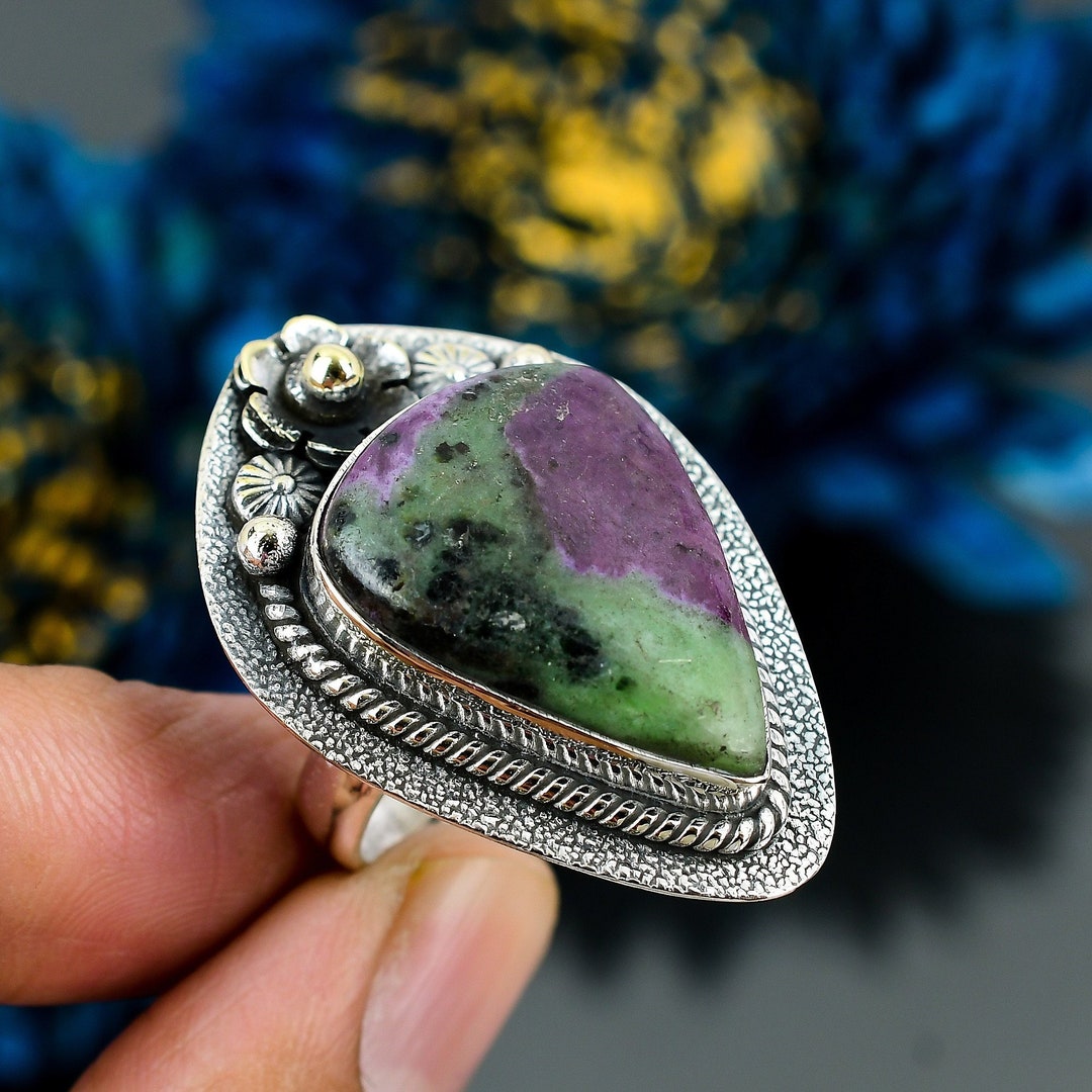 Rare Ruby Zoisite Ring 18K Gold Plated Gemstone Ring Pink - Etsy