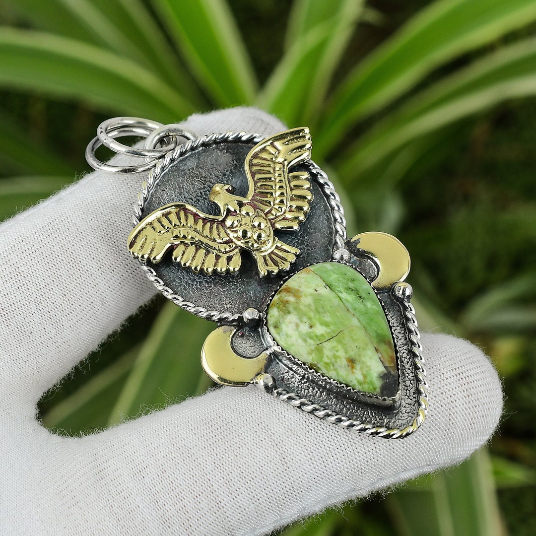 Australian Chrome Chalcedony Pendant 925 Sterling Silver - Etsy