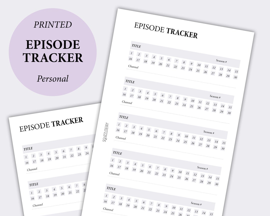 PRINTED Episode Tracker TV Show Tracker Netflix Tracker TV - Etsy