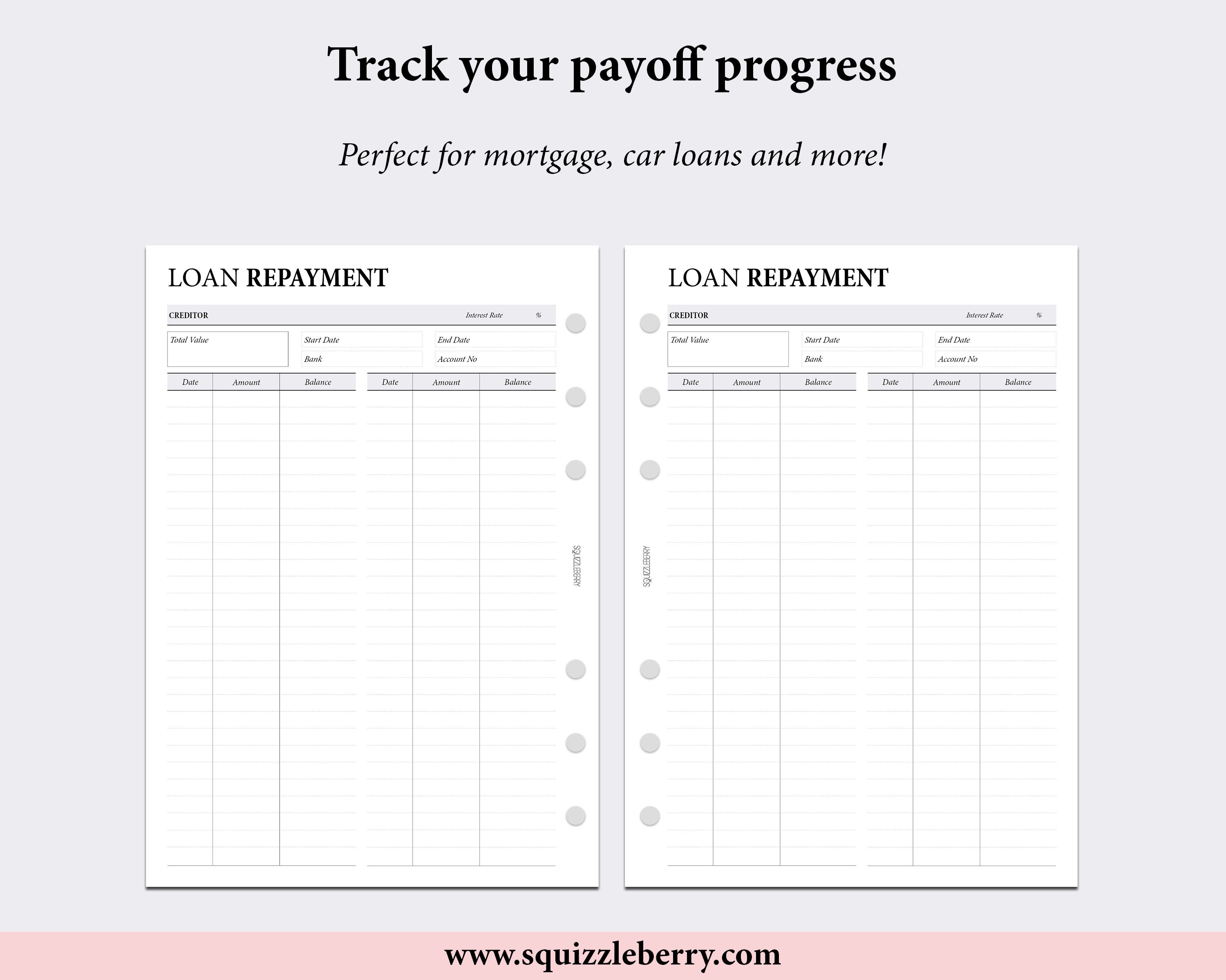PRINTED Loan Repayment Tracker Student Loan Debt Debt | Etsy