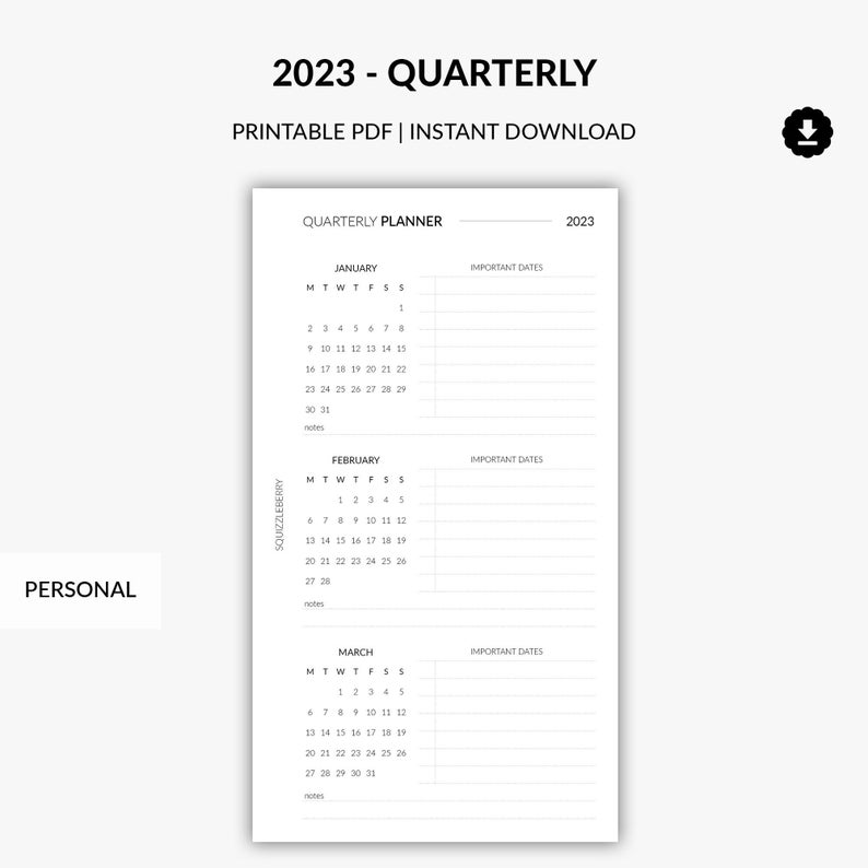 2023 Monthly Quarterly Tracker Planner Printable Finance - Etsy