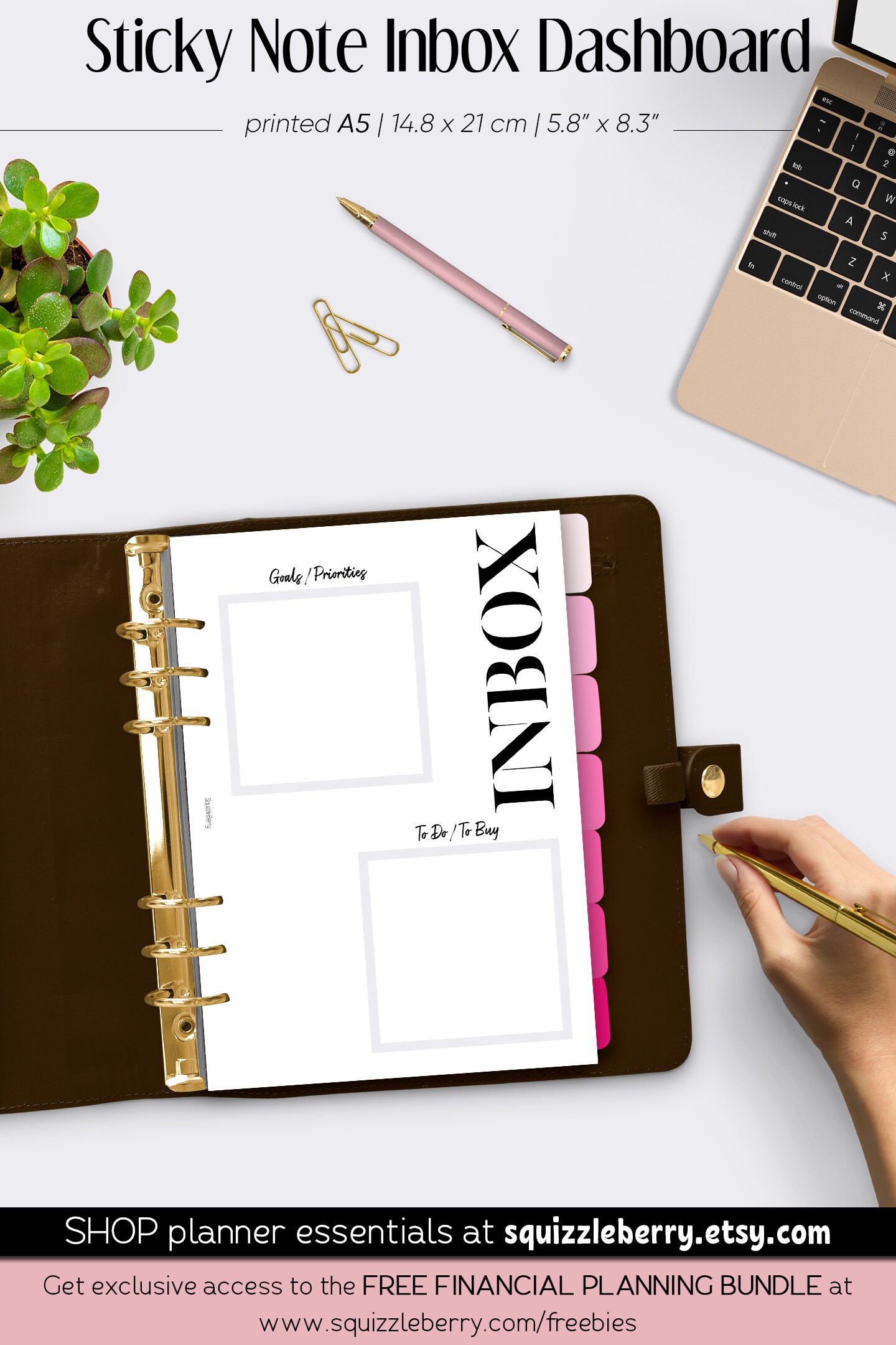 PRINTED Inbox Sticky Note Dashboard Filofax Dashboard Inbox - Etsy