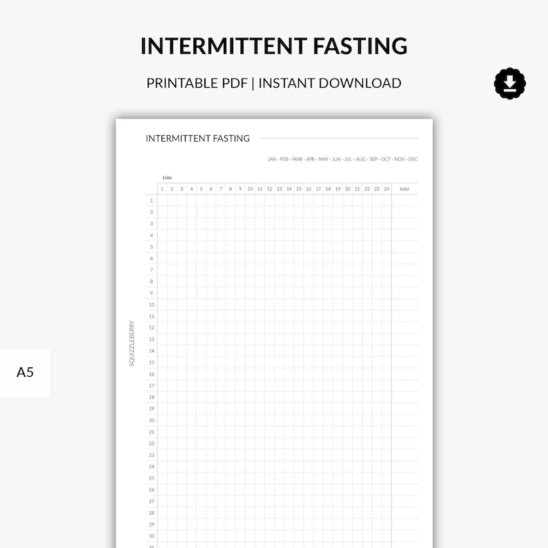 Intermittent Fasting Planner Printable Weight Loss Tracker - Etsy