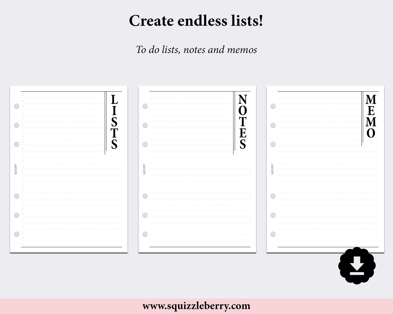 Notes Planner Printable Lined Paper to Do List With | Etsy