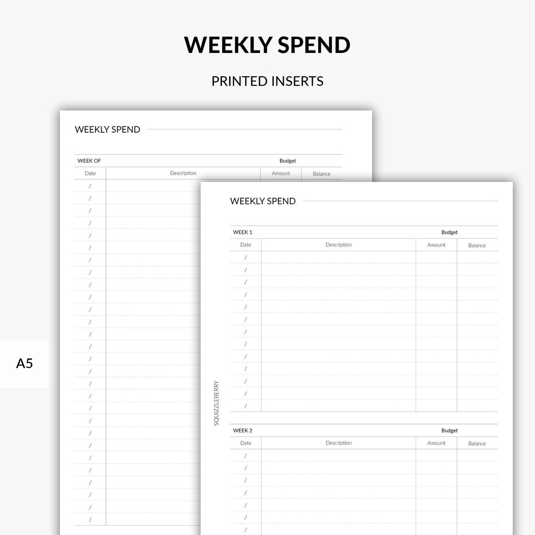 PRINTED Spending Tracker, Spending Planner, Expense Tracker, Money ...