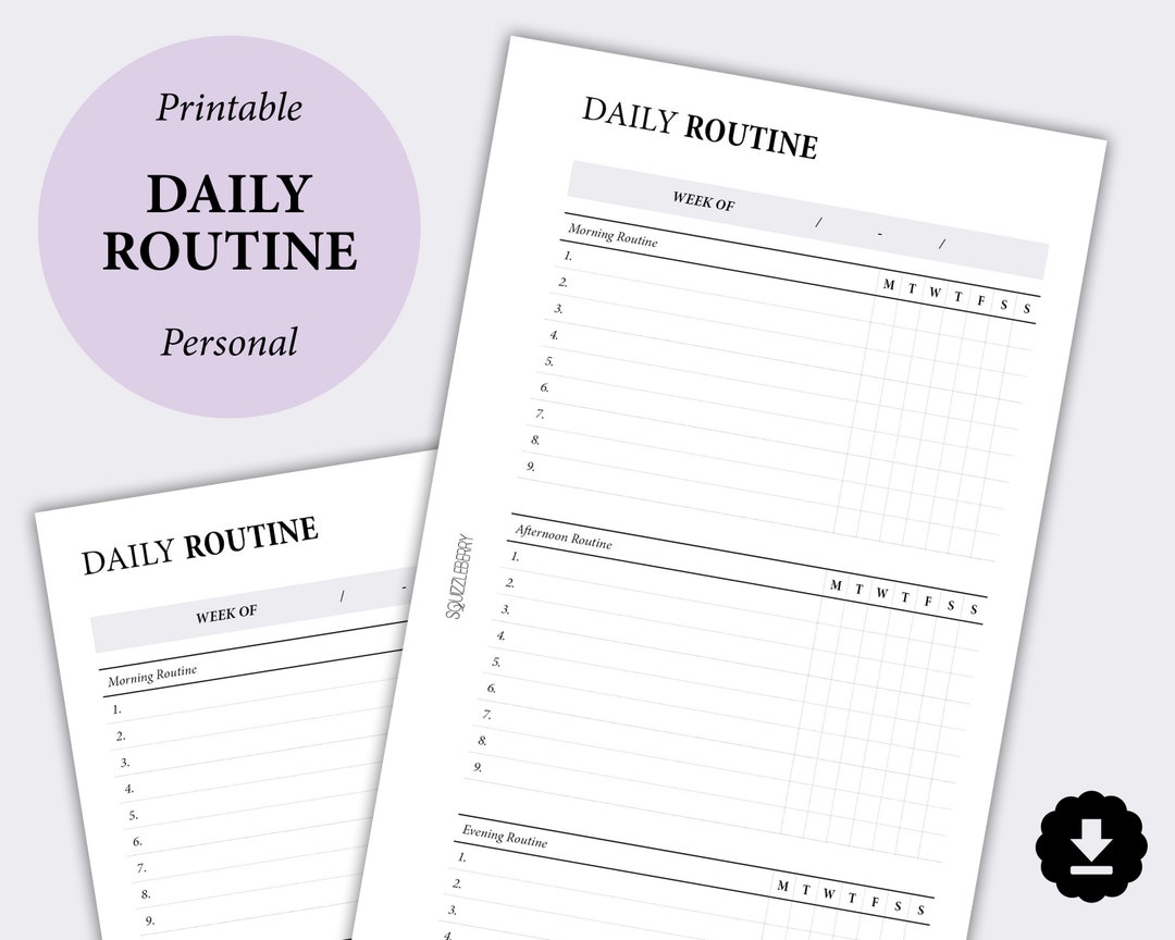 Weekly Routine Planner Printable, Habit Tracker, Daily Routine Chart ...