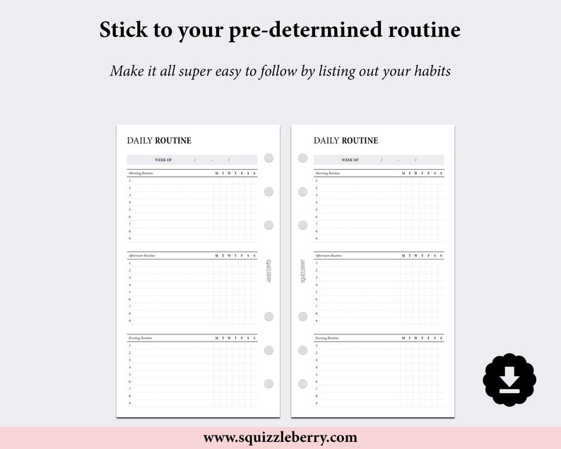 Weekly Routine Planner Printable Habit Tracker Daily Routine | Etsy