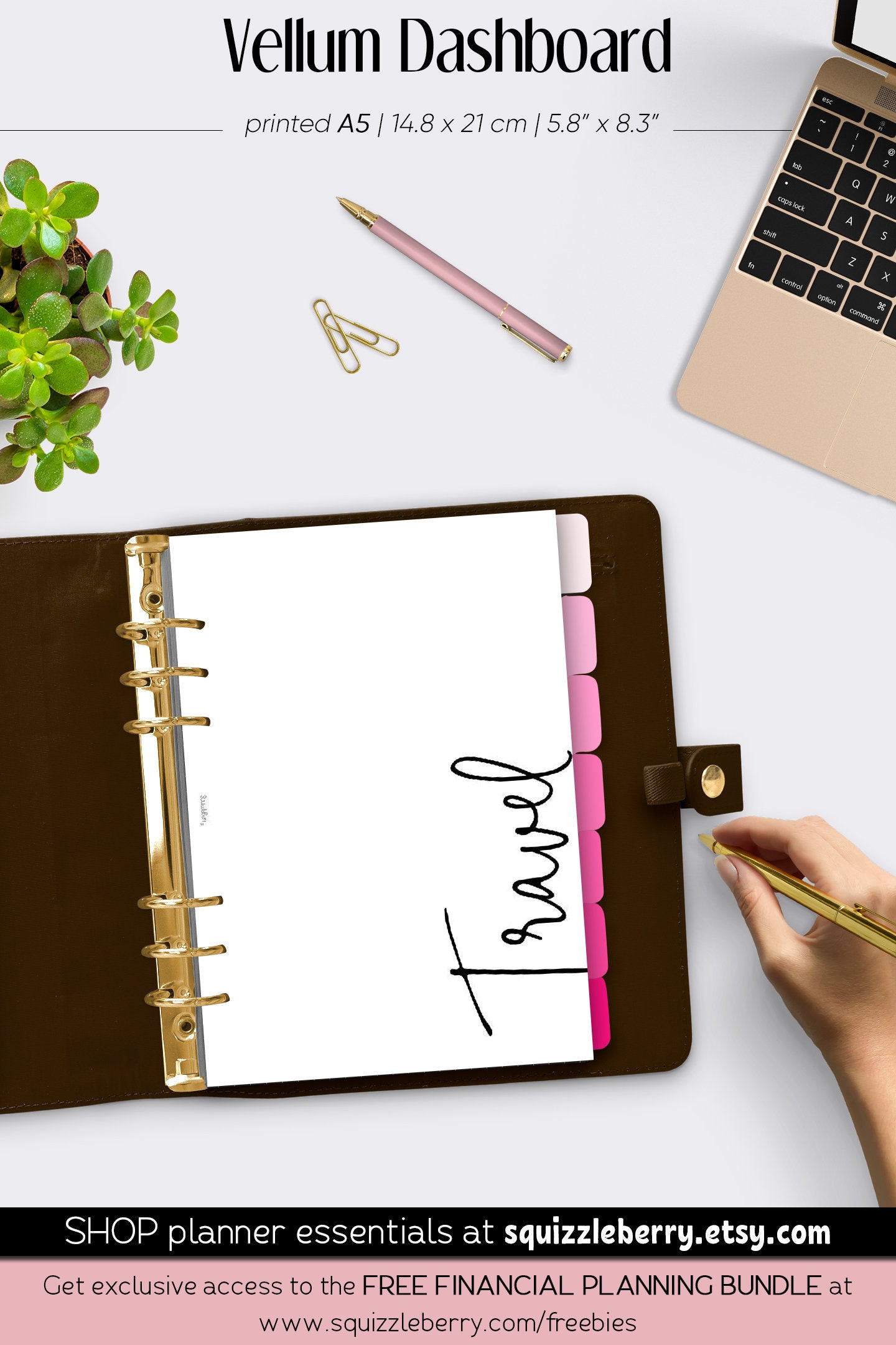 PRINTED Travel Vellum Dashboard Filofax Dashboard for Minimal | Etsy