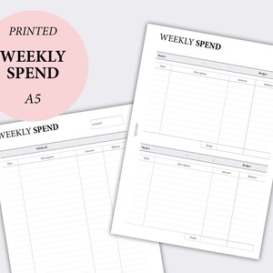 PRINTED Spending Tracker Spending Planner Expense Tracker | Etsy