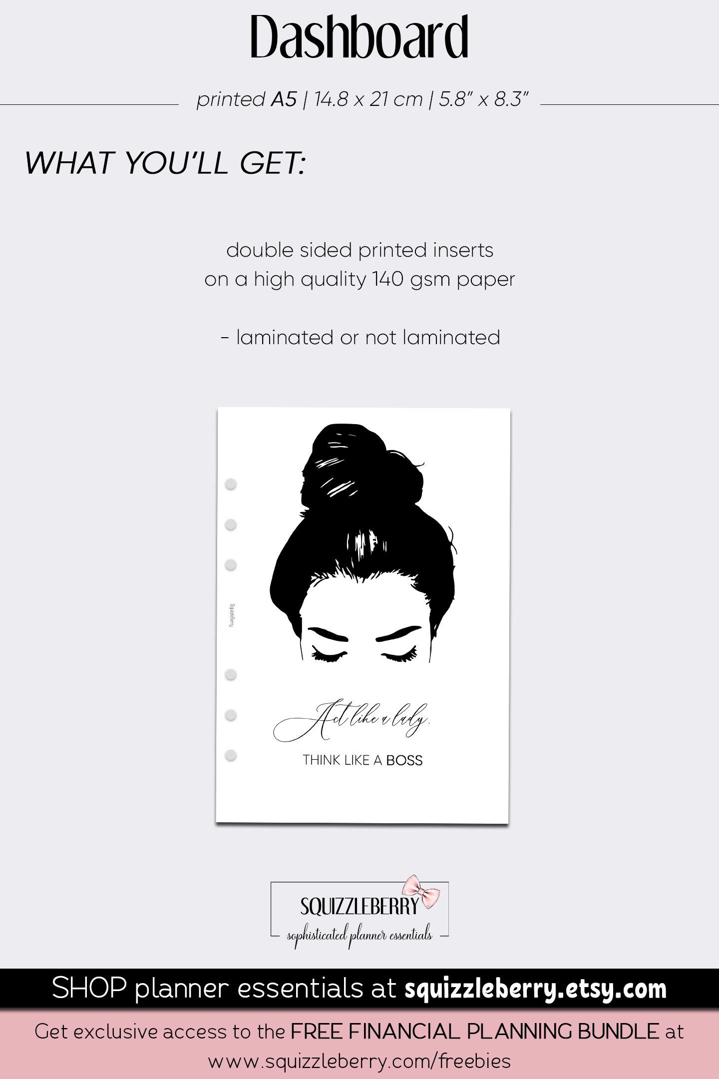 PRINTED Planner Dashboard Quote Filofax Dashboard for Minimal - Etsy UK