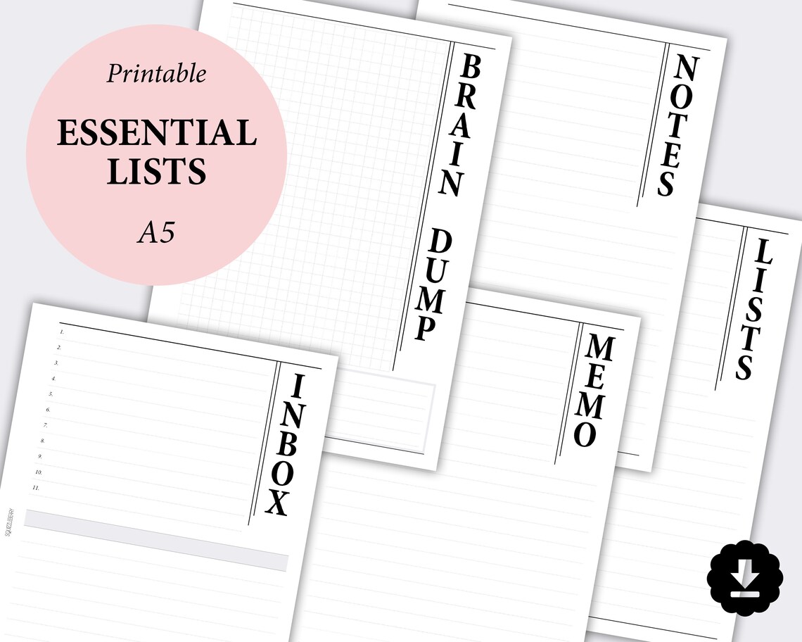 Notes Planner Printable Lined Paper to Do List With | Etsy