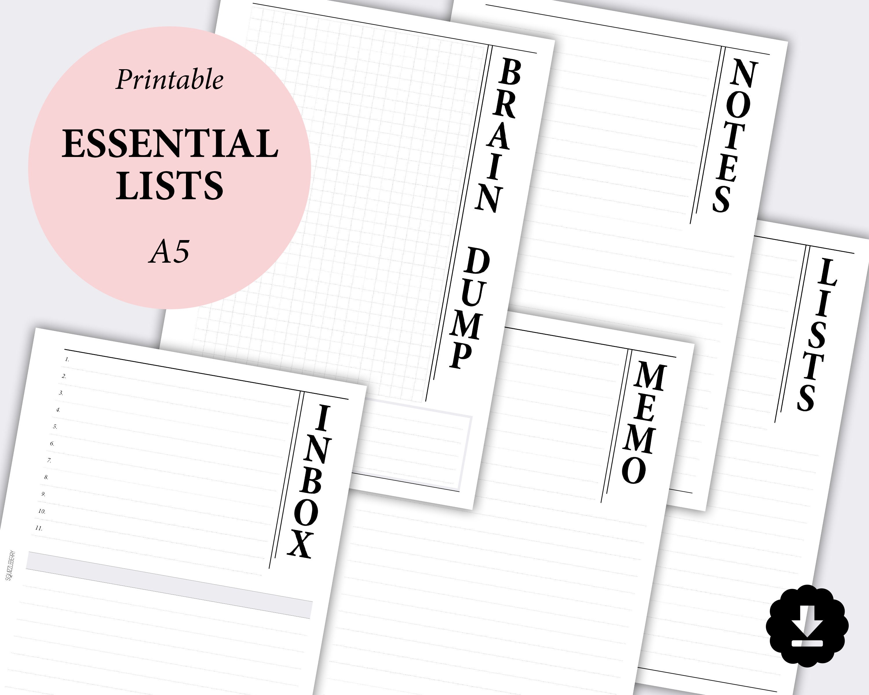 Notes Planner Printable Lined Paper to Do List With | Etsy