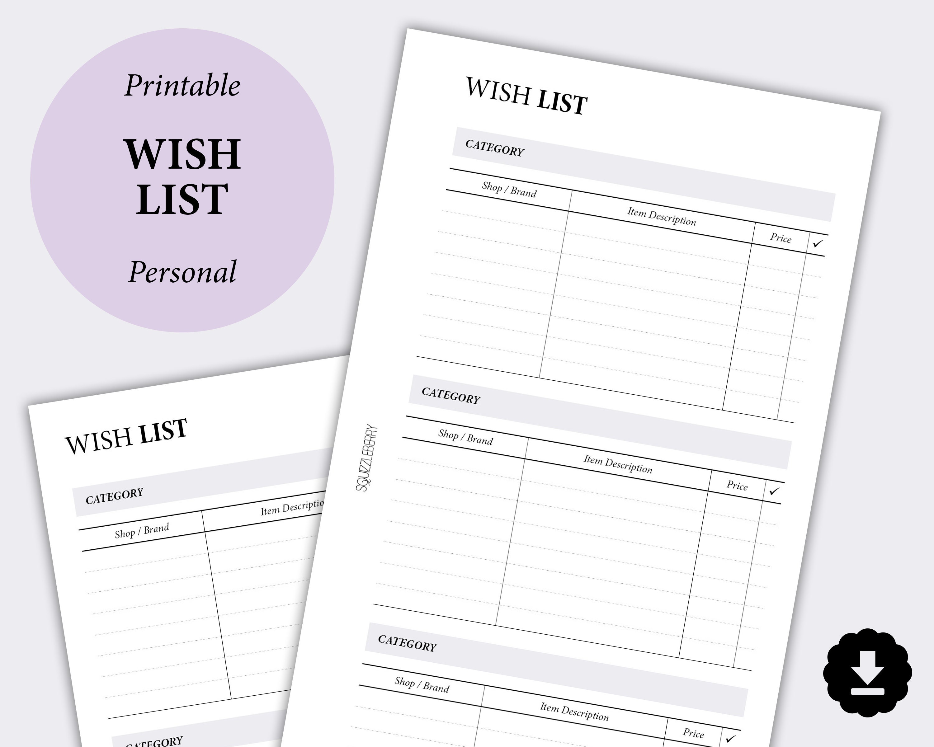 Wish List Planner Printable Christmas Wish List Birthday | Etsy
