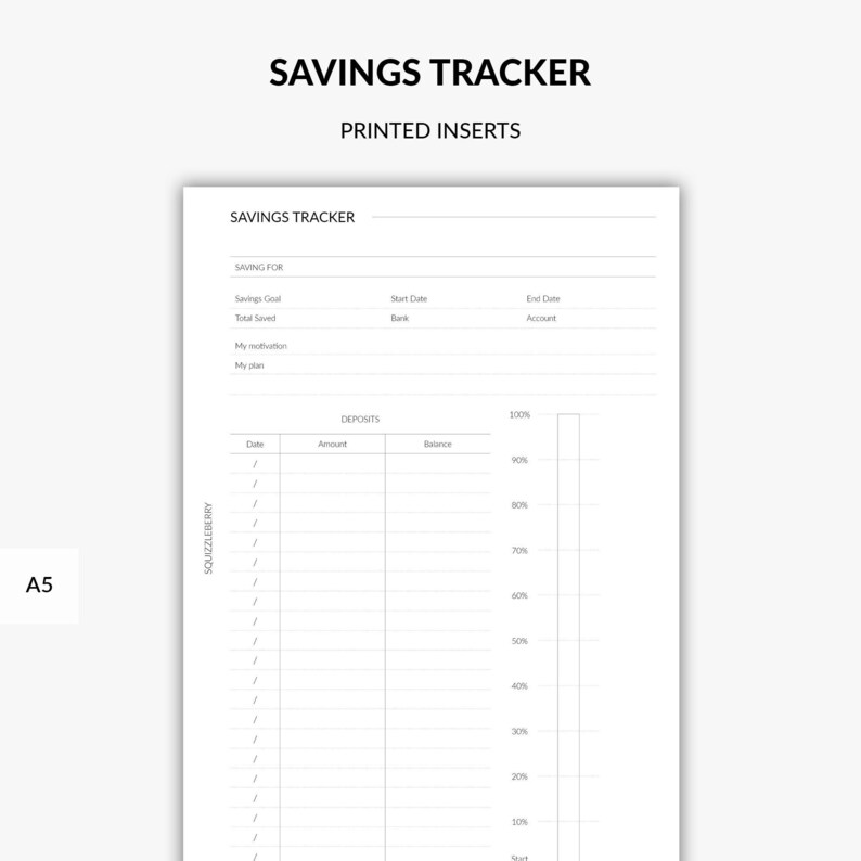 PRINTED Savings Tracker, Savings Chart, Money Tracker, Savings Planner ...