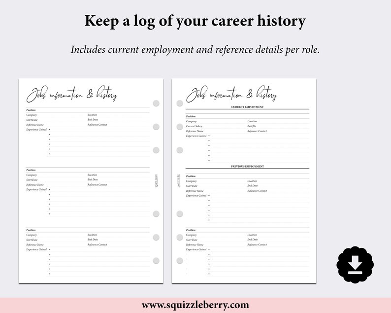 Job Search Planner Printable Career Planner Job Interview - Etsy