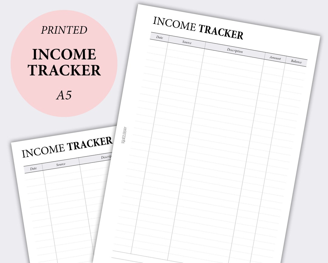 PRINTED Income Tracker, Finance Tracker, Income Log, Money Tracker ...