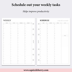 PRINTED Weekly Schedule Planner, Weekly Planner, Week on 2 Pages ...