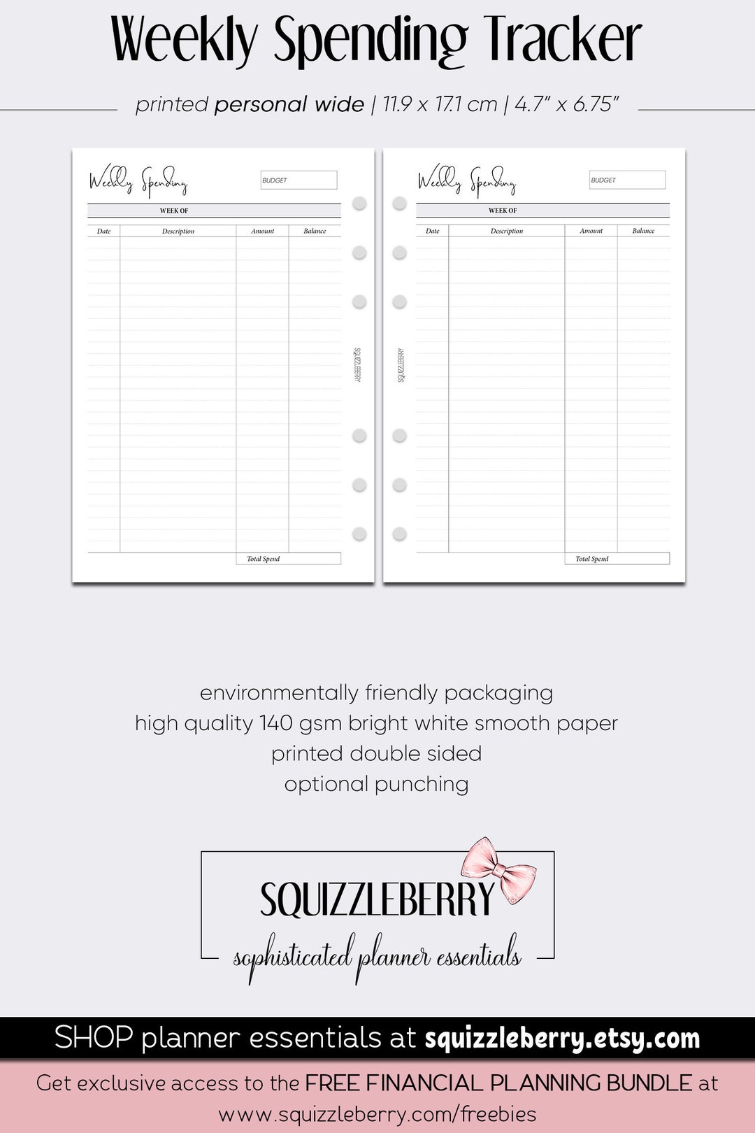 PRINTED Spending Tracker, Spending Planner, Expense Tracker, Money ...